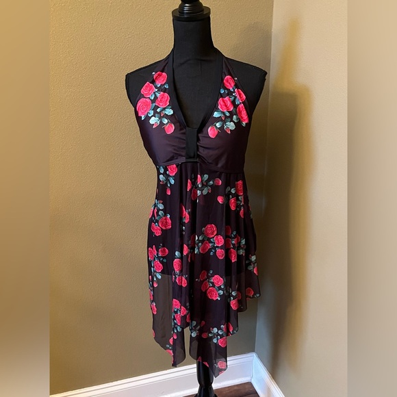 Rosegal | Swim | Rose Gal Handkerchief Tankini Floral Red Black ...